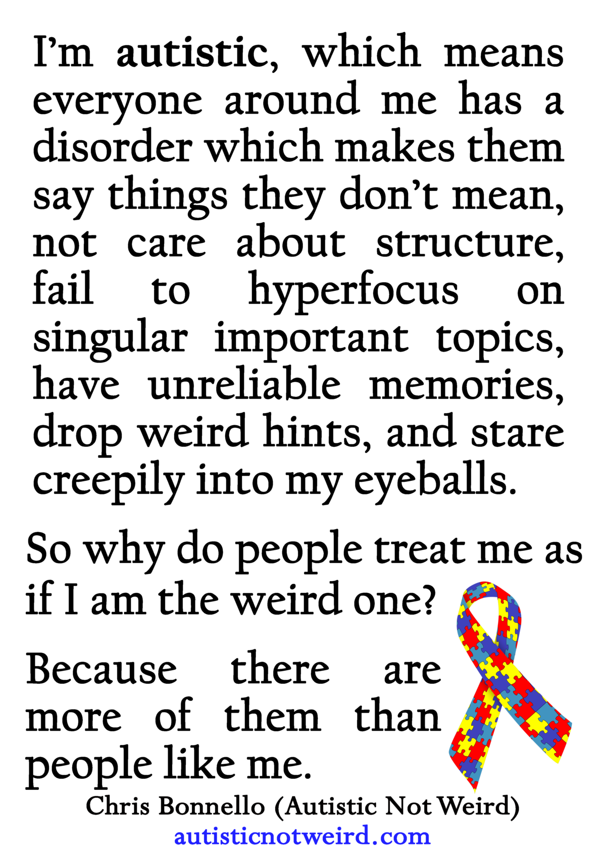 Autistic spectrum who’s the weird one? – Blue Poppy Publishing – book ...