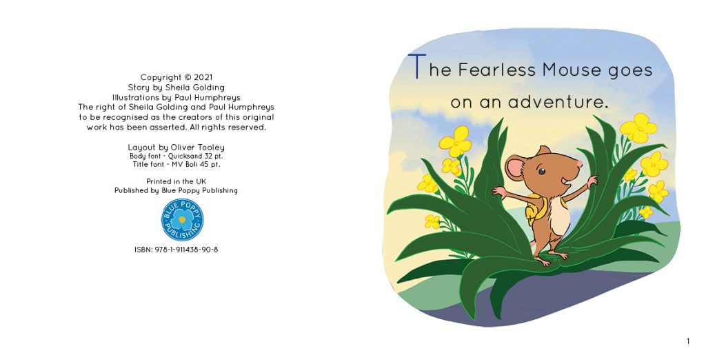 Fearless Mouse – Blue Poppy Publishing – book publisher in North Devon